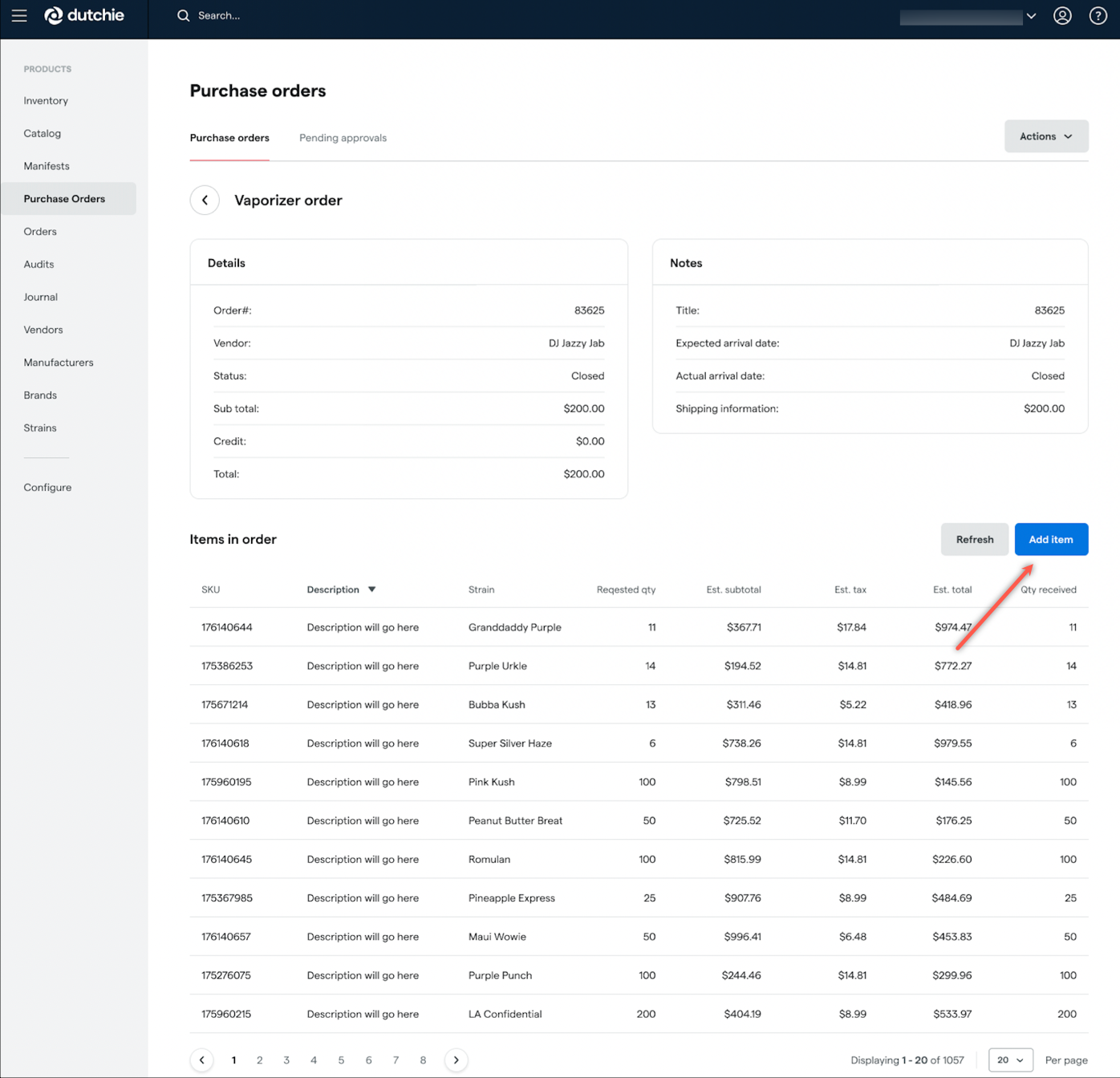 Add items to a purchase order in Dutchie POS – Dutchie Help Center