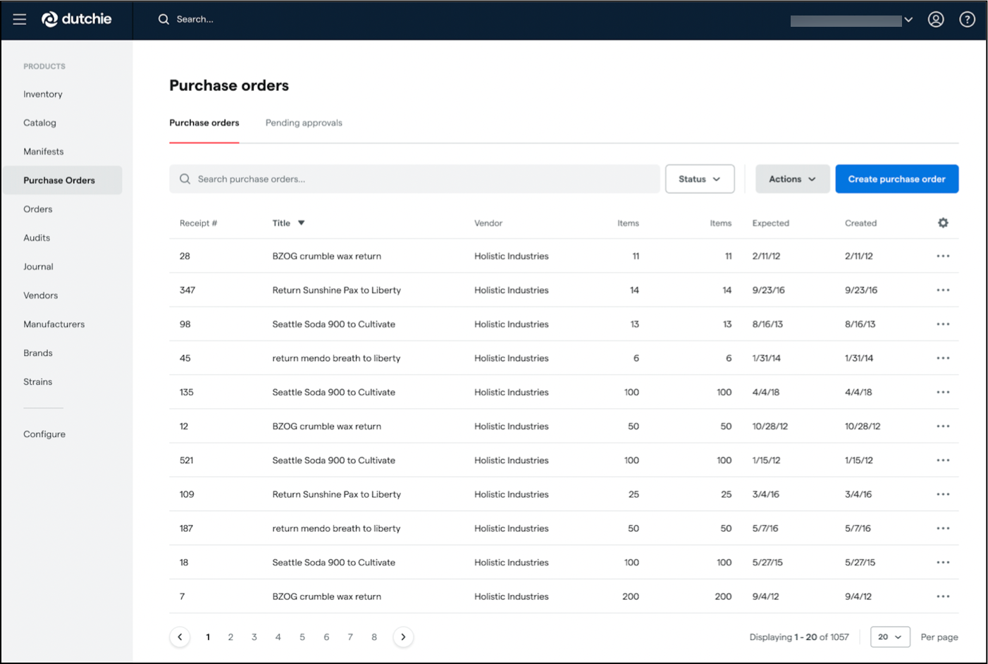 Manage purchase orders in Dutchie POS – Dutchie Help Center