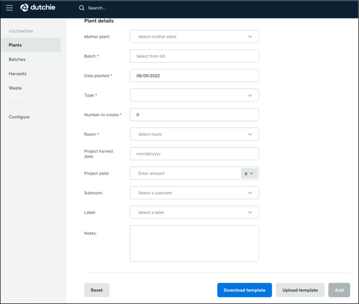 Upload plants in bulk in Dutchie POS – Dutchie Help Center