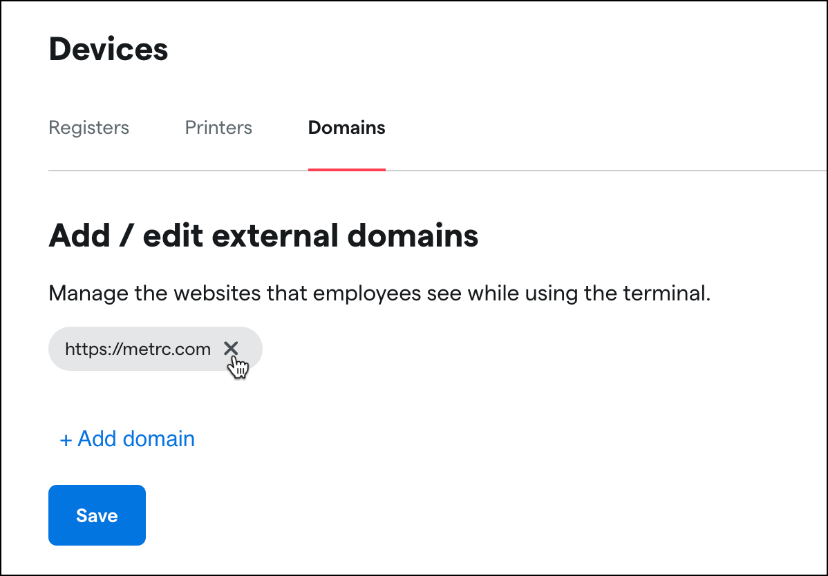 Manage approved websites for the Dutchie POS Register terminal ...