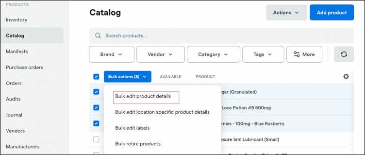Set low inventory threshold – Dutchie