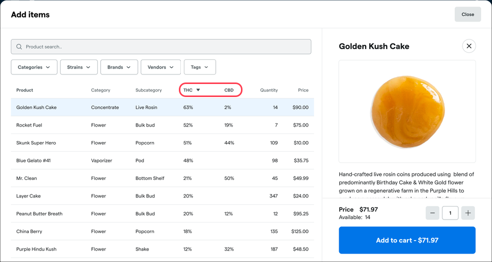 Search and view product details in the Dutchie POS Register – Dutchie ...