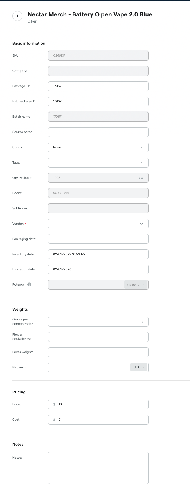 View and edit inventory details in Dutchie POS Backoffice – Dutchie Help Center