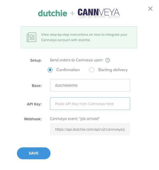 Cannveya | Dutchie E-Commerce - How to set up integration – Dutchie Help Center