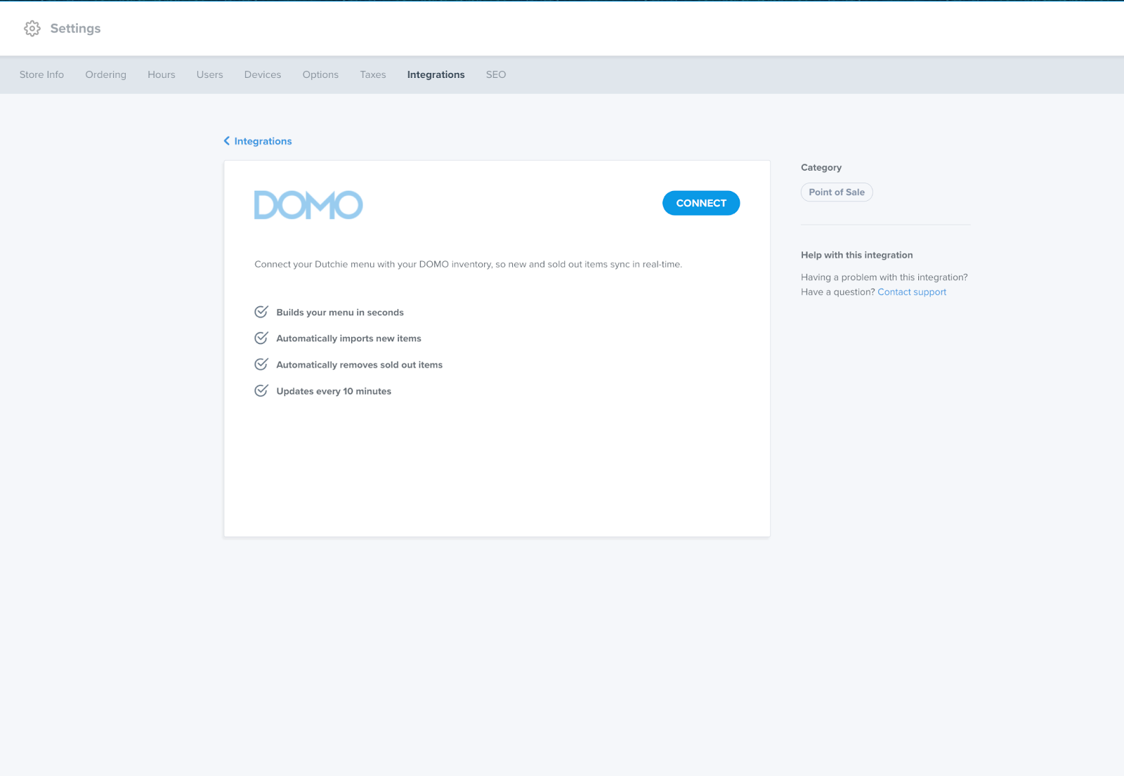 DOMO | Dutchie E-Commerce - How to set up integration – Dutchie Help Center