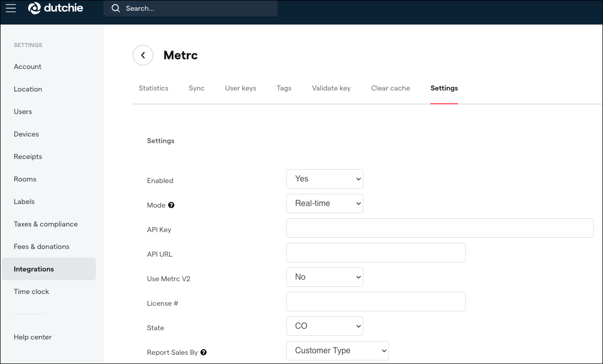 Colorado | Set up real-time sales reporting to Metrc in Dutchie POS – Dutchie Help Center