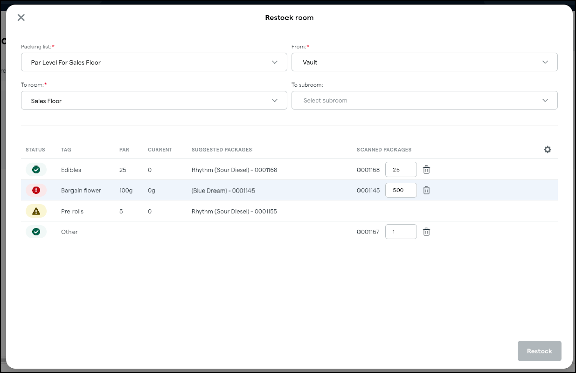 Use packing lists to restock rooms in Dutchie POS – Dutchie Help Center
