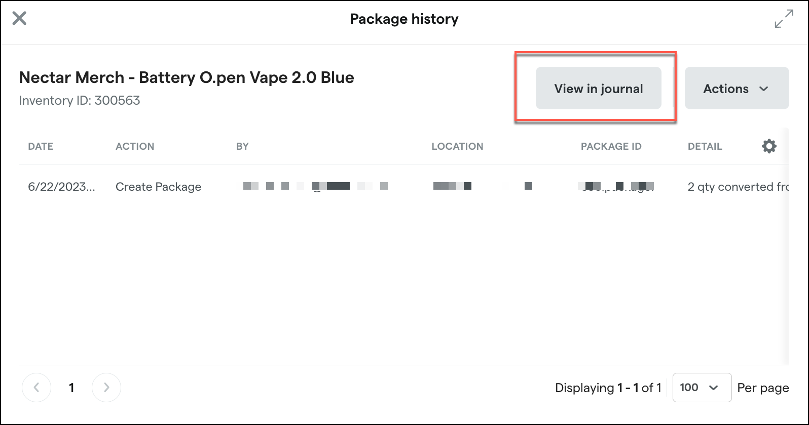 Inventory management: Access Package History and Journal - Dutchie POS – Dutchie Help Center