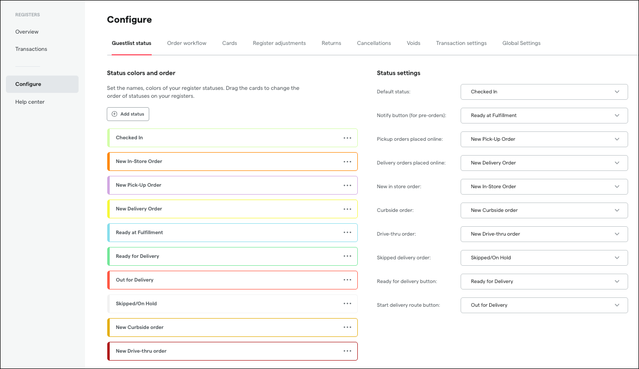 Configure register guestlist statuses in Dutchie POS Backoffice ...