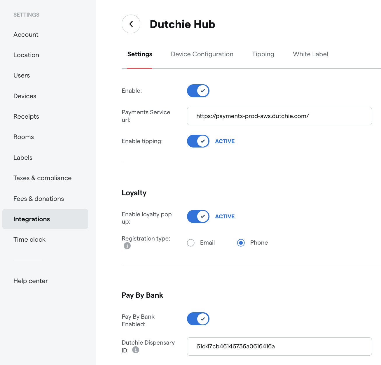 Enable Pay by Bank – Dutchie Help Center